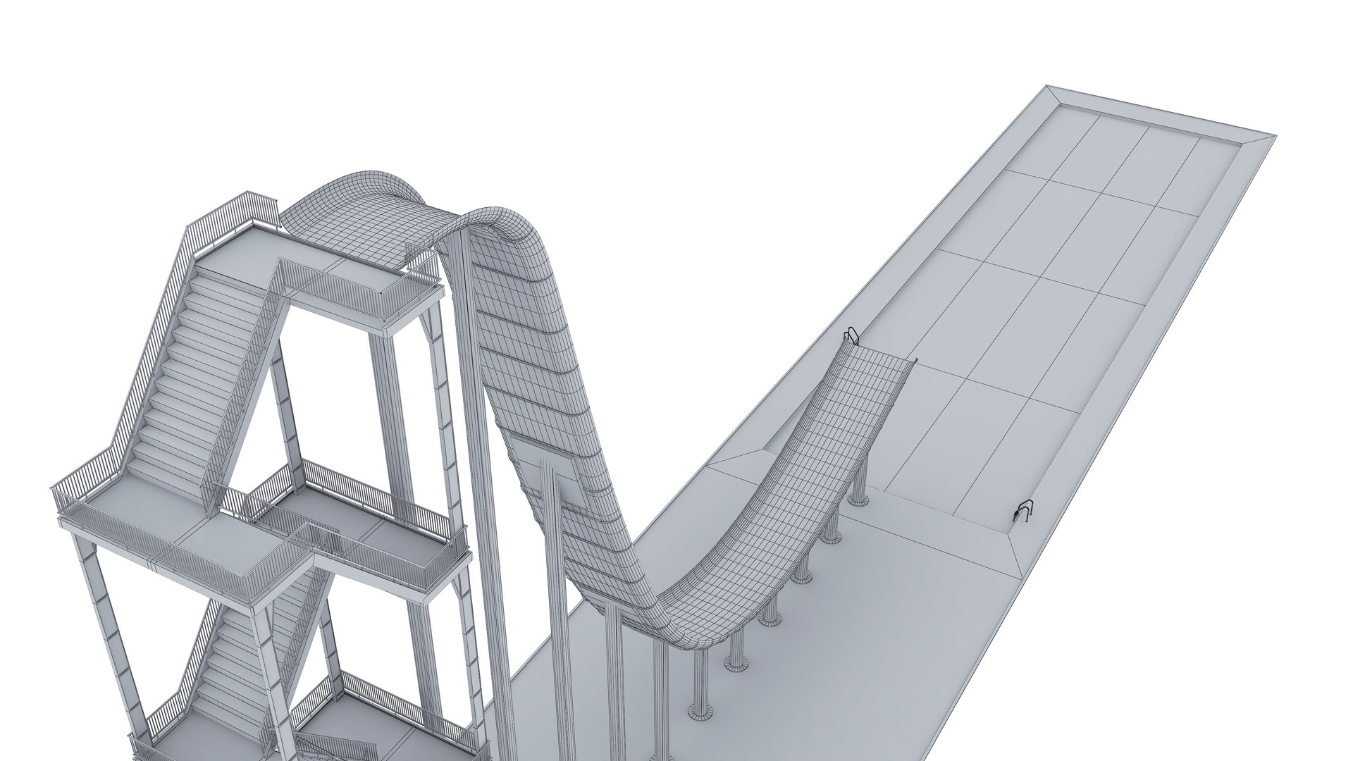 3D Freefall Water Slide Model - TurboSquid 2356011