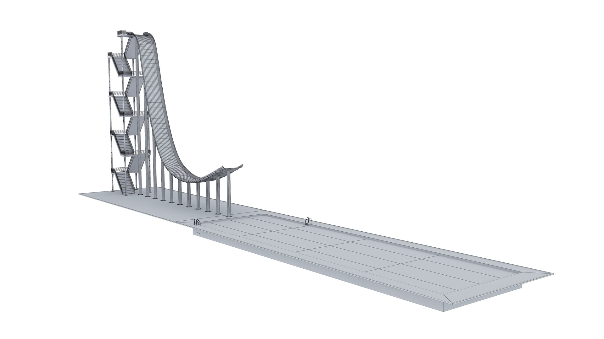 3D Freefall Water Slide Model - TurboSquid 2356011