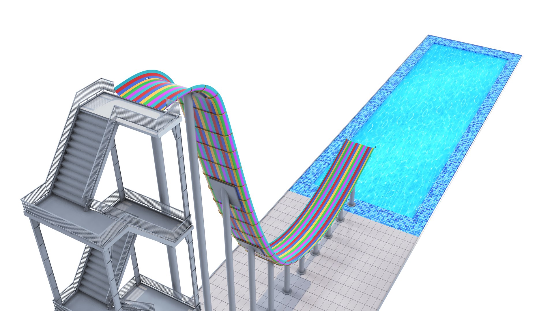 3D Freefall Water Slide Model - TurboSquid 2356011
