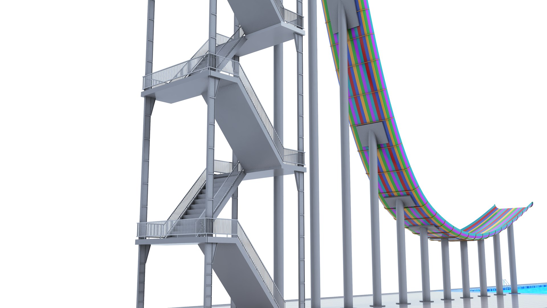 3D Freefall Water Slide Model - TurboSquid 2356011