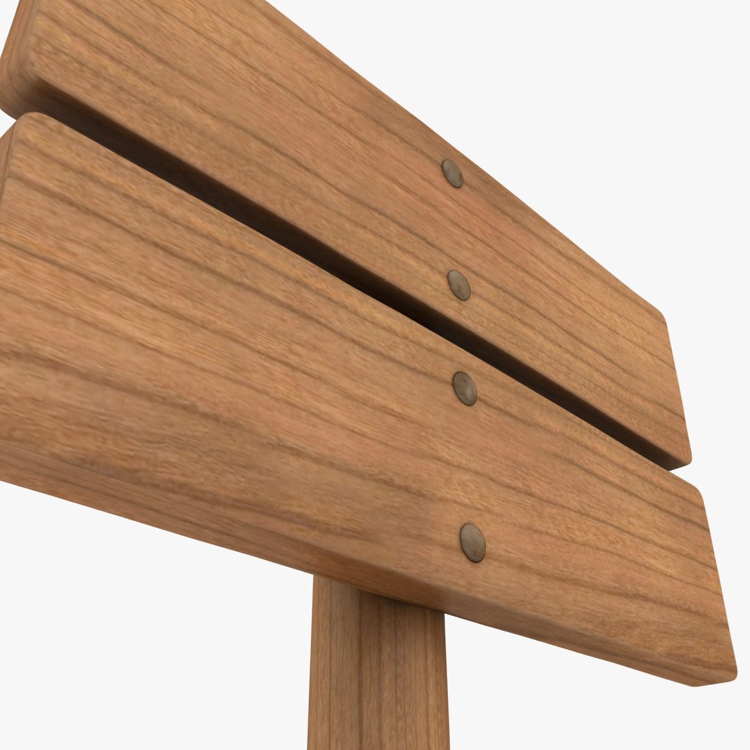 Realistic Wooden Signboard 01 3d Model