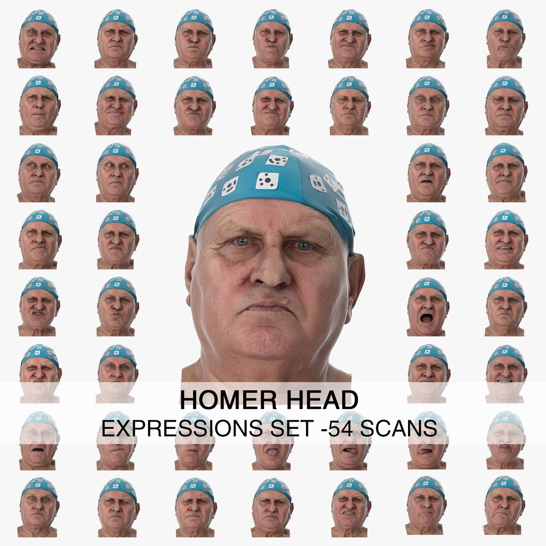 Homer Clean Scans Full Expression Set - 54 poses Collection model ...