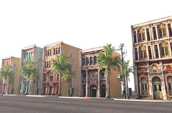 modelo 3d Cuban Buildings Pack - TurboSquid 2082965