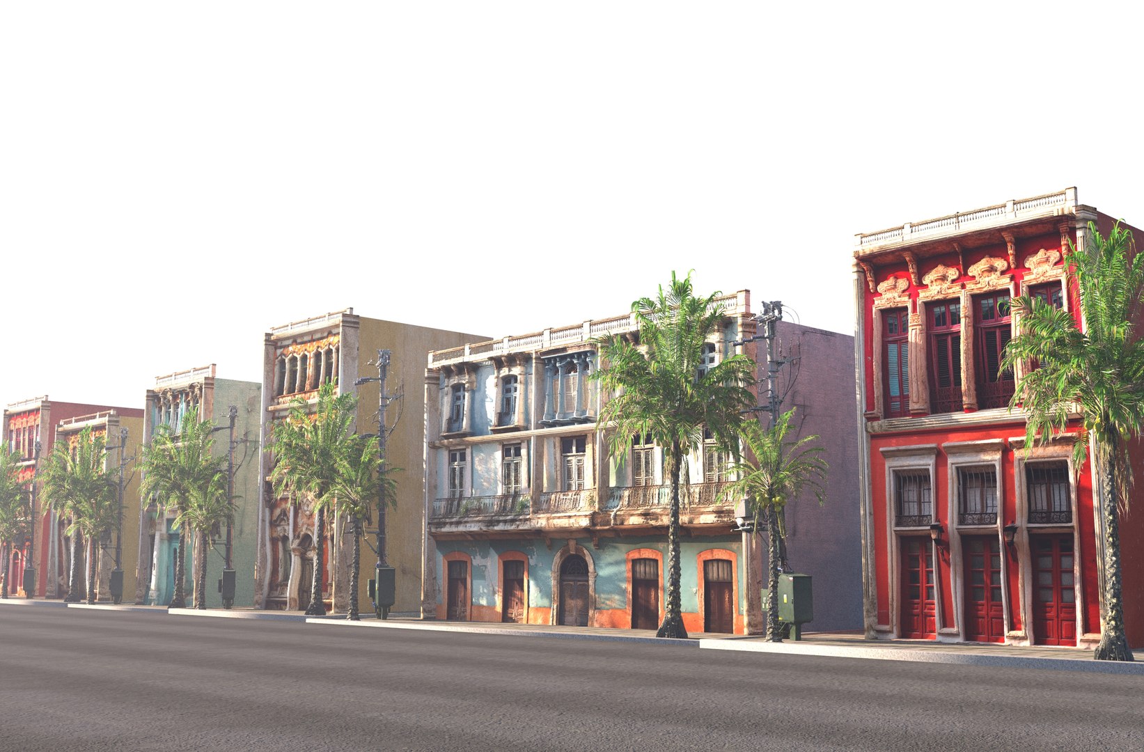 Cuban Buildings Pack 3D Model - TurboSquid 2082965