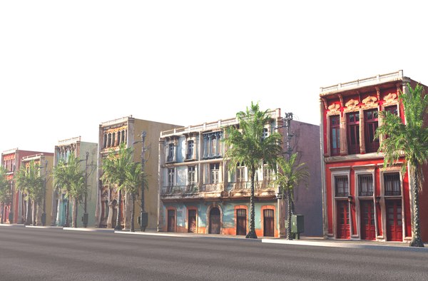modelo 3d Cuban Buildings Pack - TurboSquid 2082965