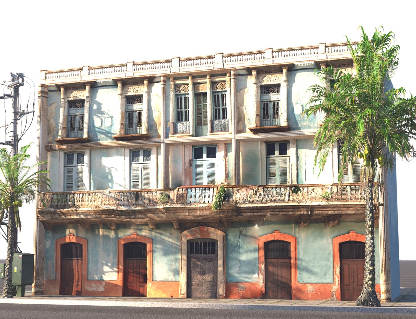 Cuban Buildings Pack 3D Model - TurboSquid 2082965