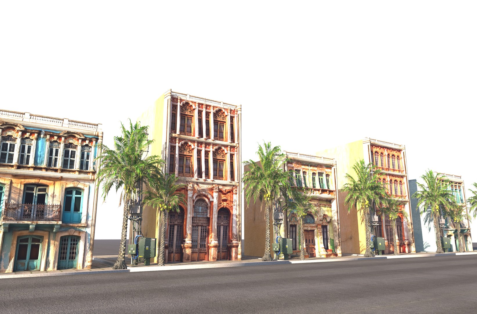 Cuban Buildings Pack 3D Model - TurboSquid 2082965