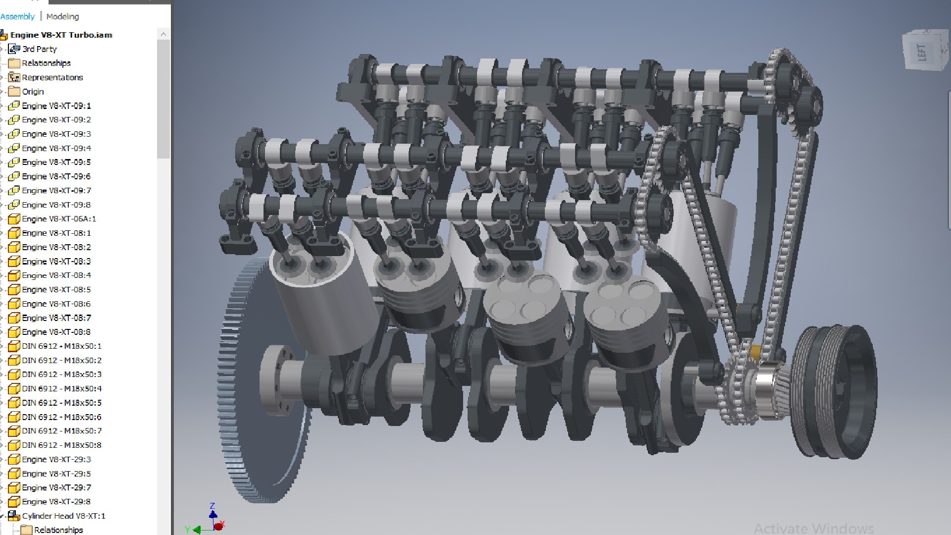 V8 Engine Piston And Crankshaft 3D Model - TurboSquid 1789173