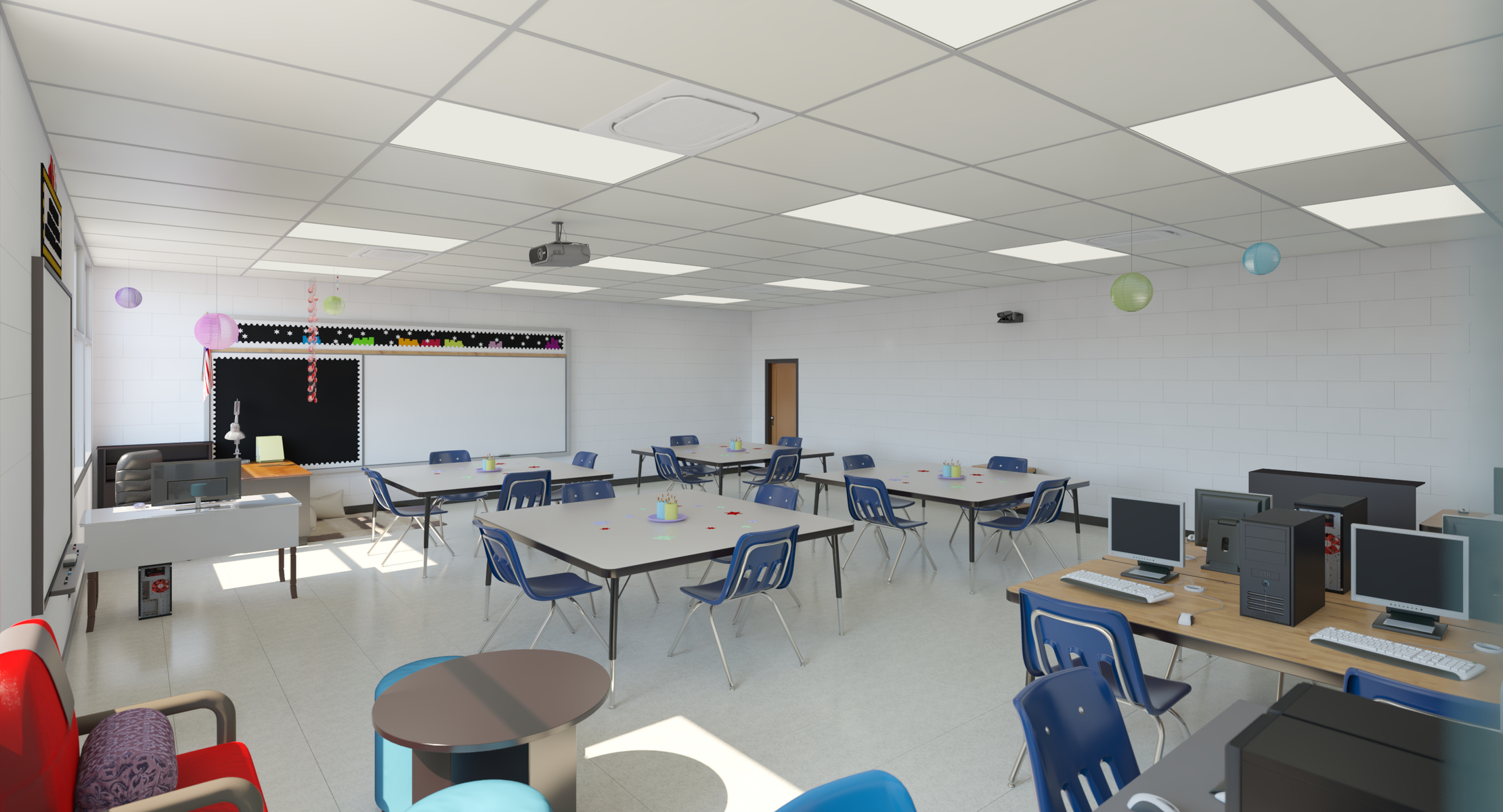 Class room realistic 3D model - TurboSquid 1253585