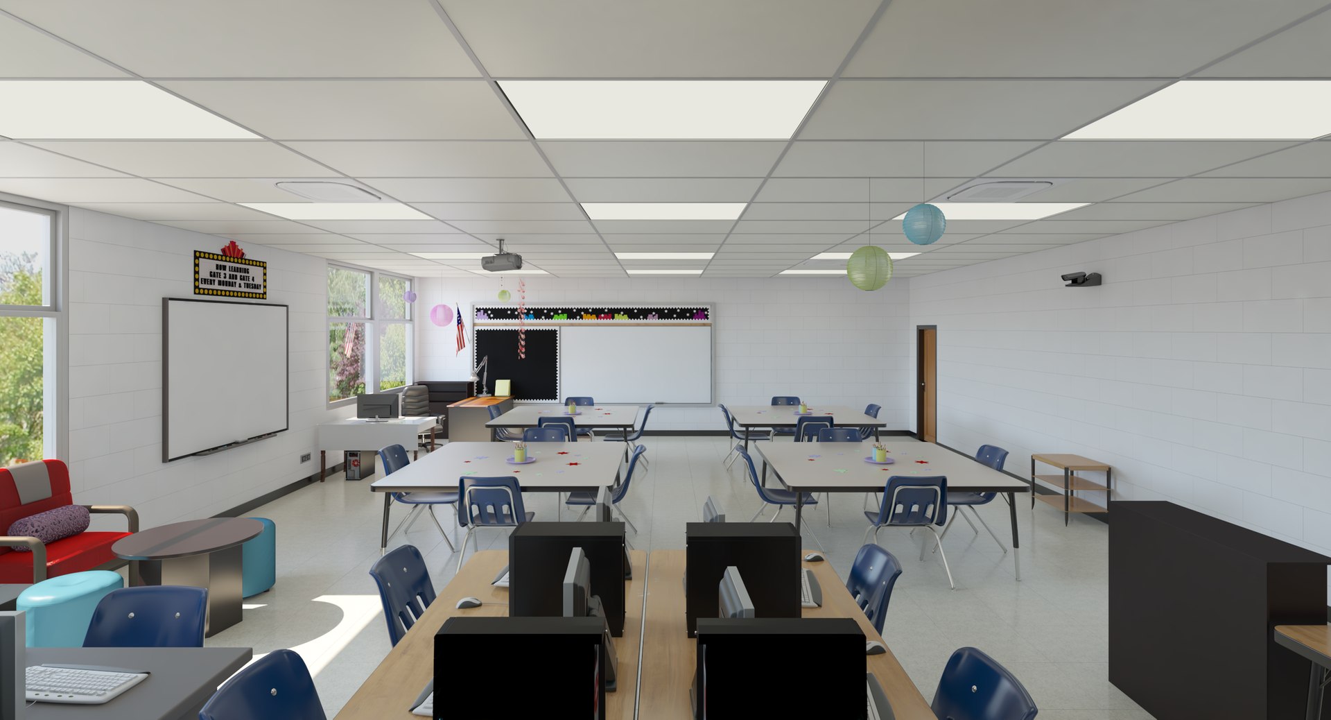 Class Room Realistic 3D Model - TurboSquid 1253585