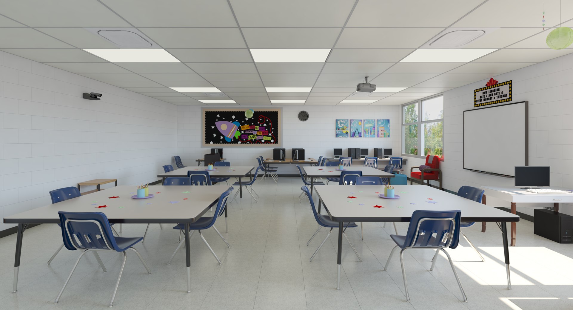 Class Room Realistic 3D Model - TurboSquid 1253585