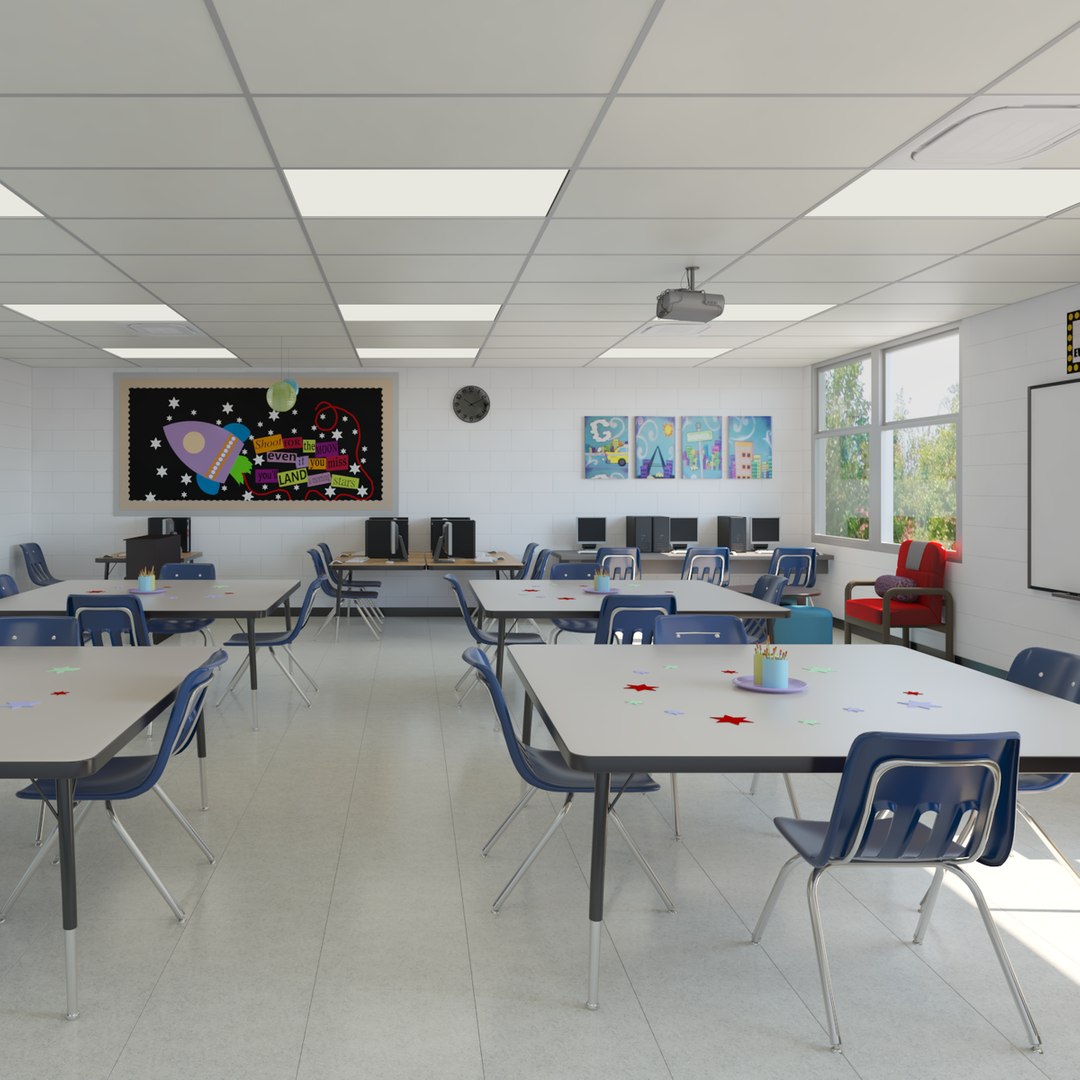Class Room Realistic 3D Model - TurboSquid 1253585