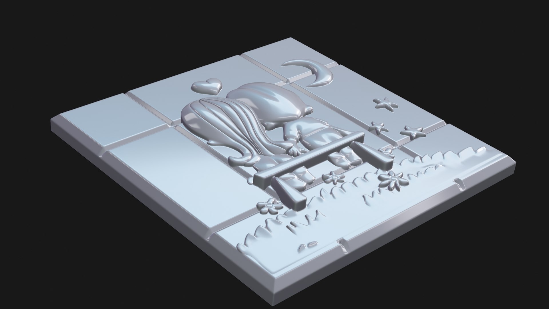 3D Model In The Form Of A Love Couple On A Chocolate Bar For 3D ...