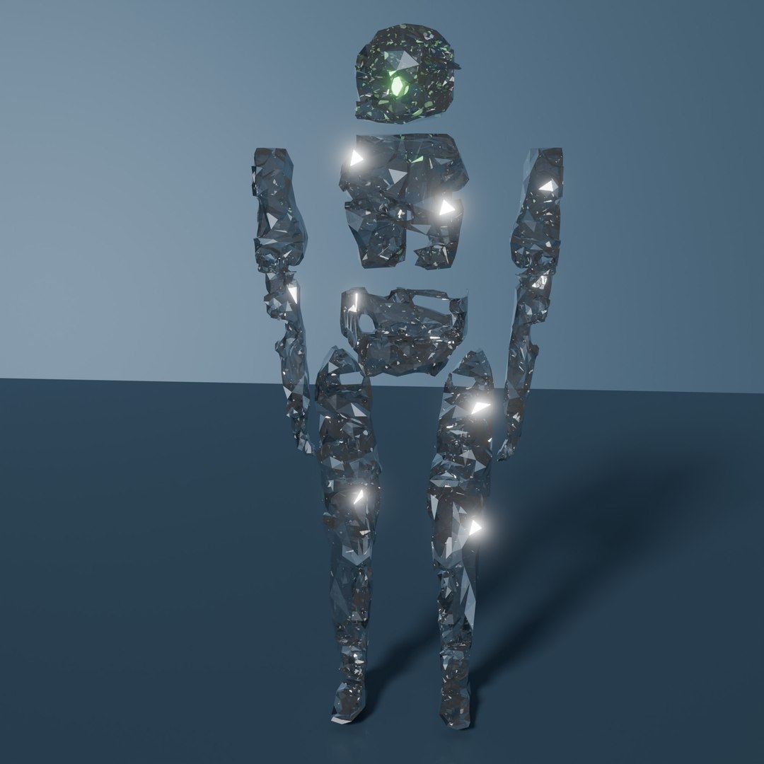 3D Glass Golem With Glowstick Model - TurboSquid 2297163