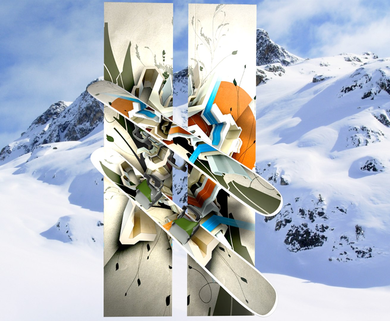 free snowboard studio 3d model