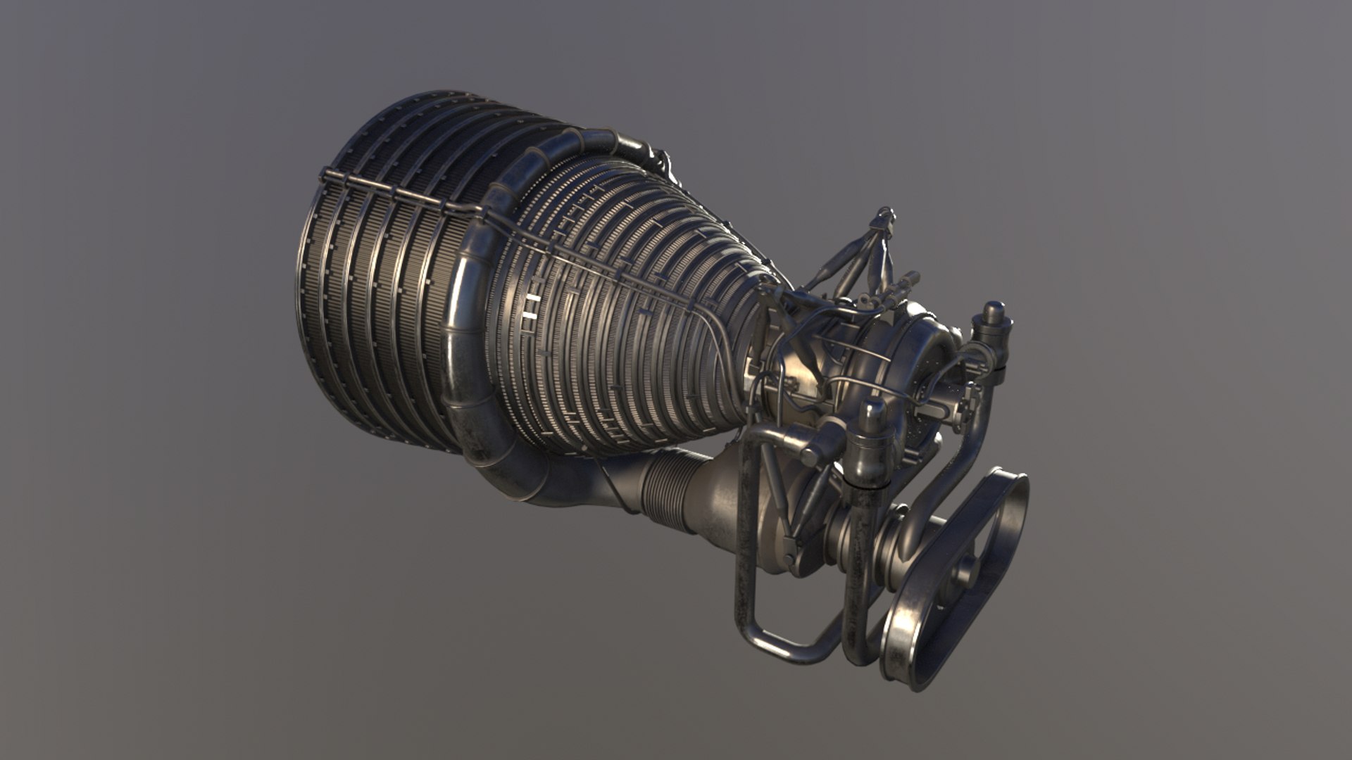 Rocket Engine - Rocketdyne F1 Model - TurboSquid 1956890