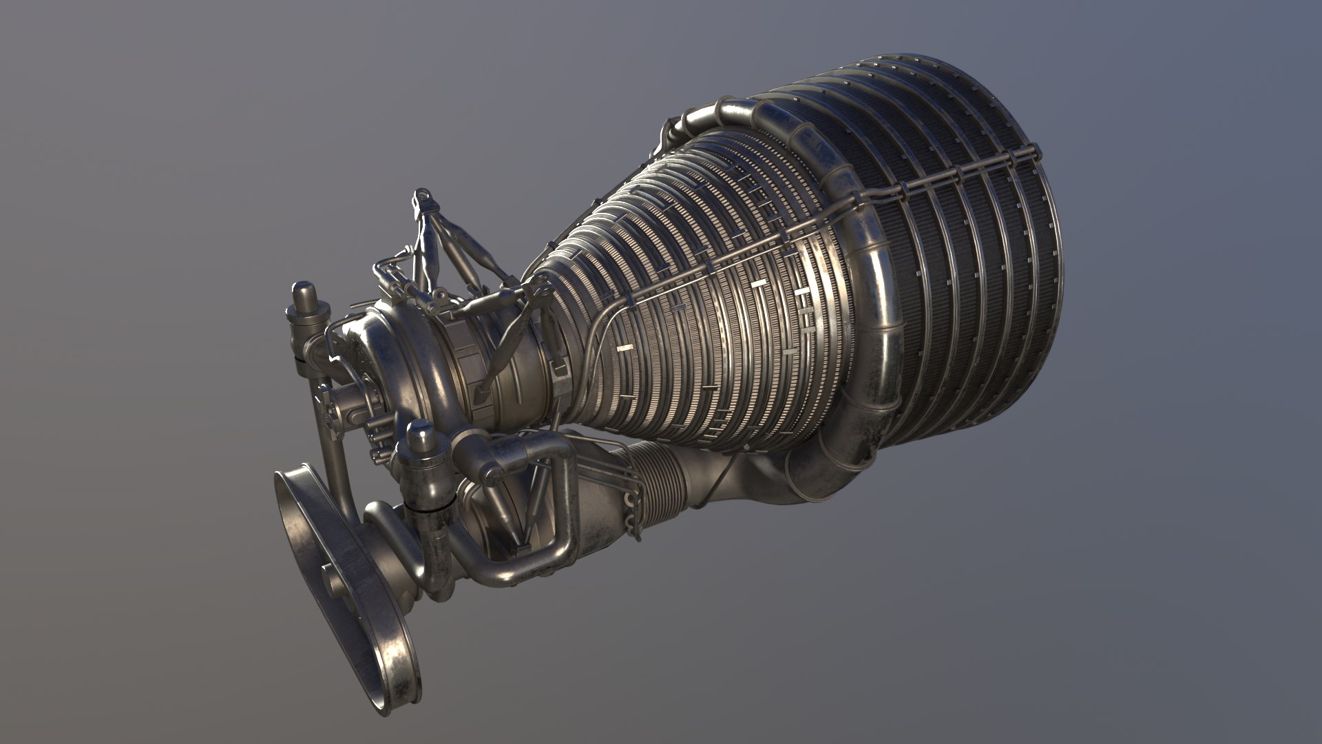 Rocket Engine - Rocketdyne F1 Model - TurboSquid 1956890