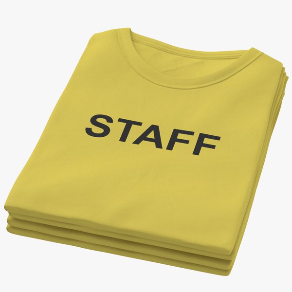 3D Female Crew Neck Folded Stacked Yellow Staff 01 - TurboSquid 1790986