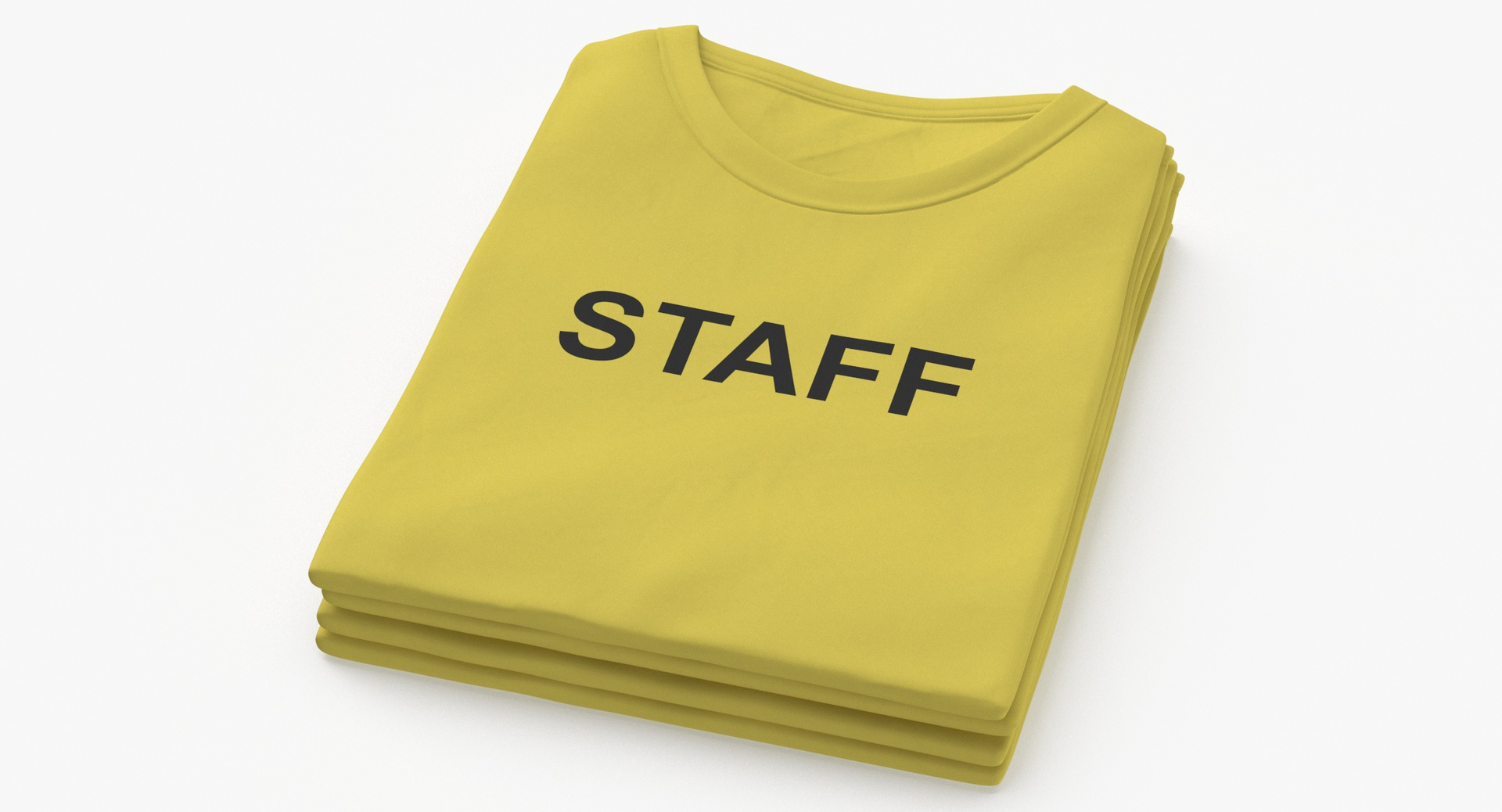 3D Female Crew Neck Folded Stacked Yellow Staff 01 - TurboSquid 1790986