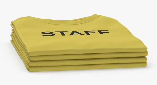 3D Female Crew Neck Folded Stacked Yellow Staff 01 - TurboSquid 1790986