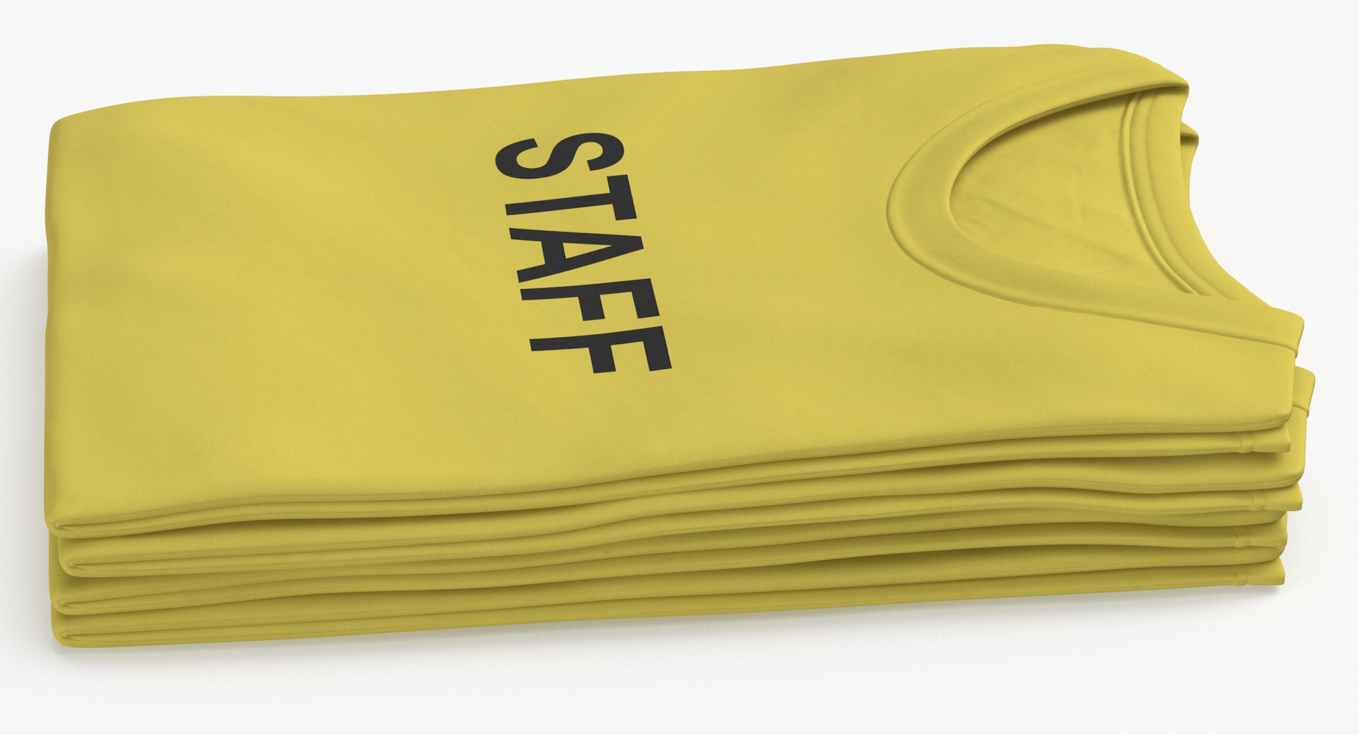 3D Female Crew Neck Folded Stacked Yellow Staff 01 - TurboSquid 1790986