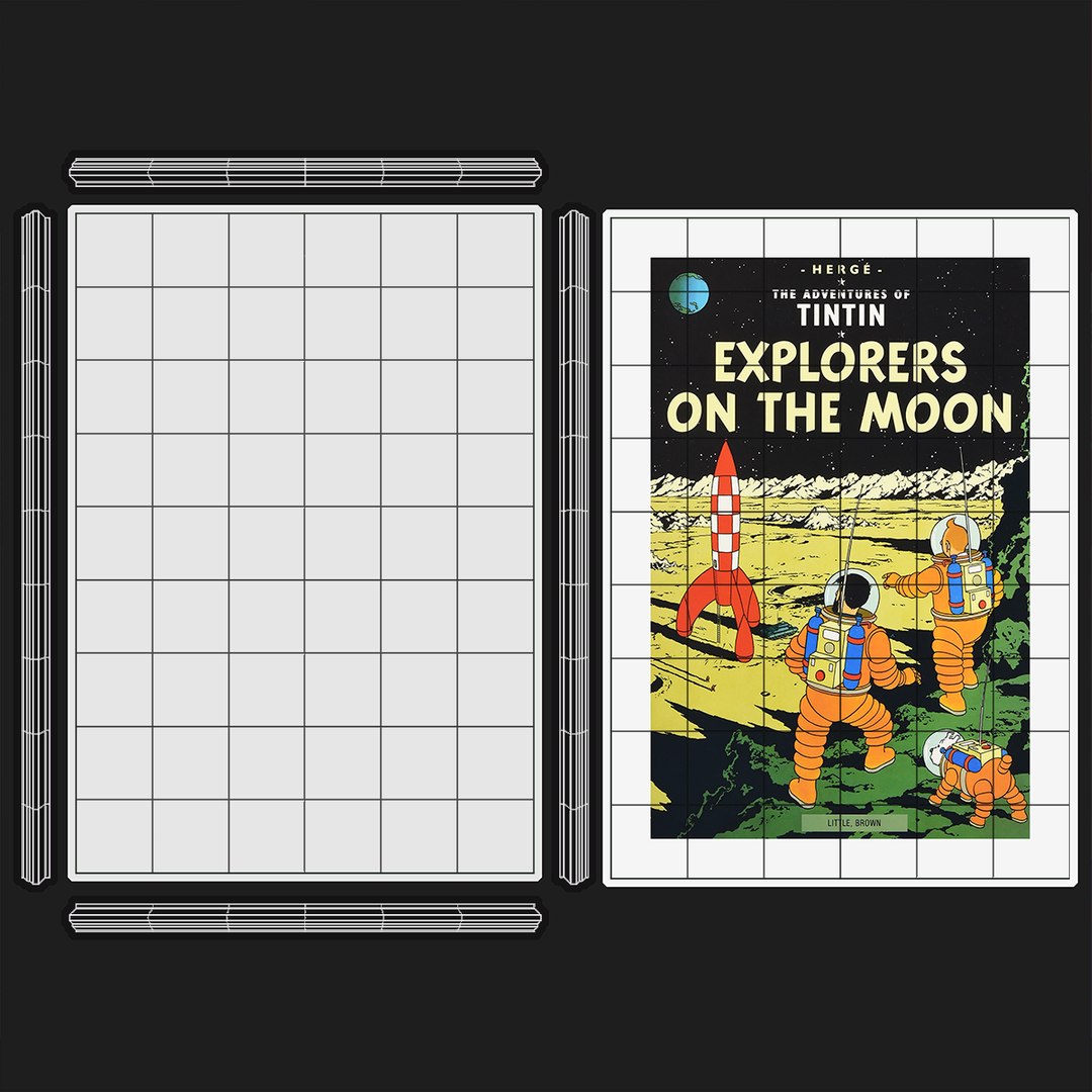 3D Framed Tintin Poster Model - TurboSquid 1572172