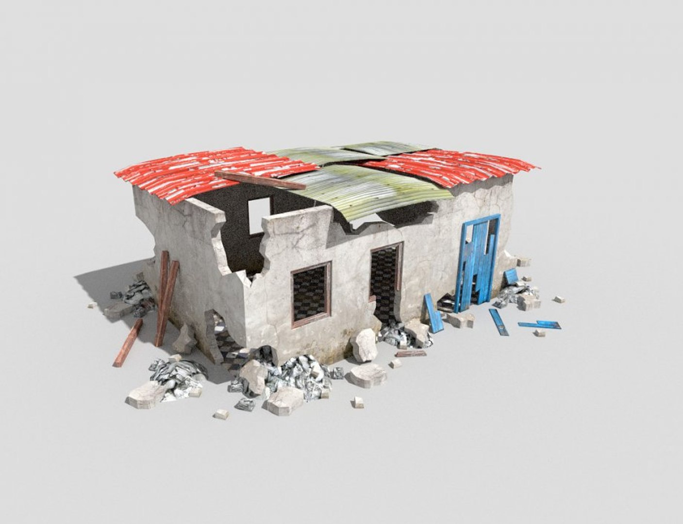 3d Model Of Destroyed Building