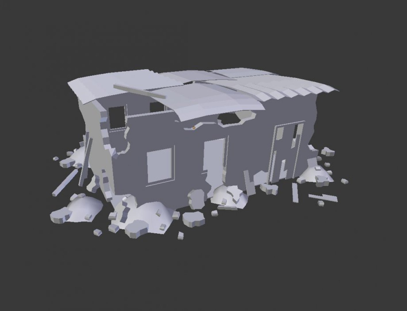 3d Model Of Destroyed Building