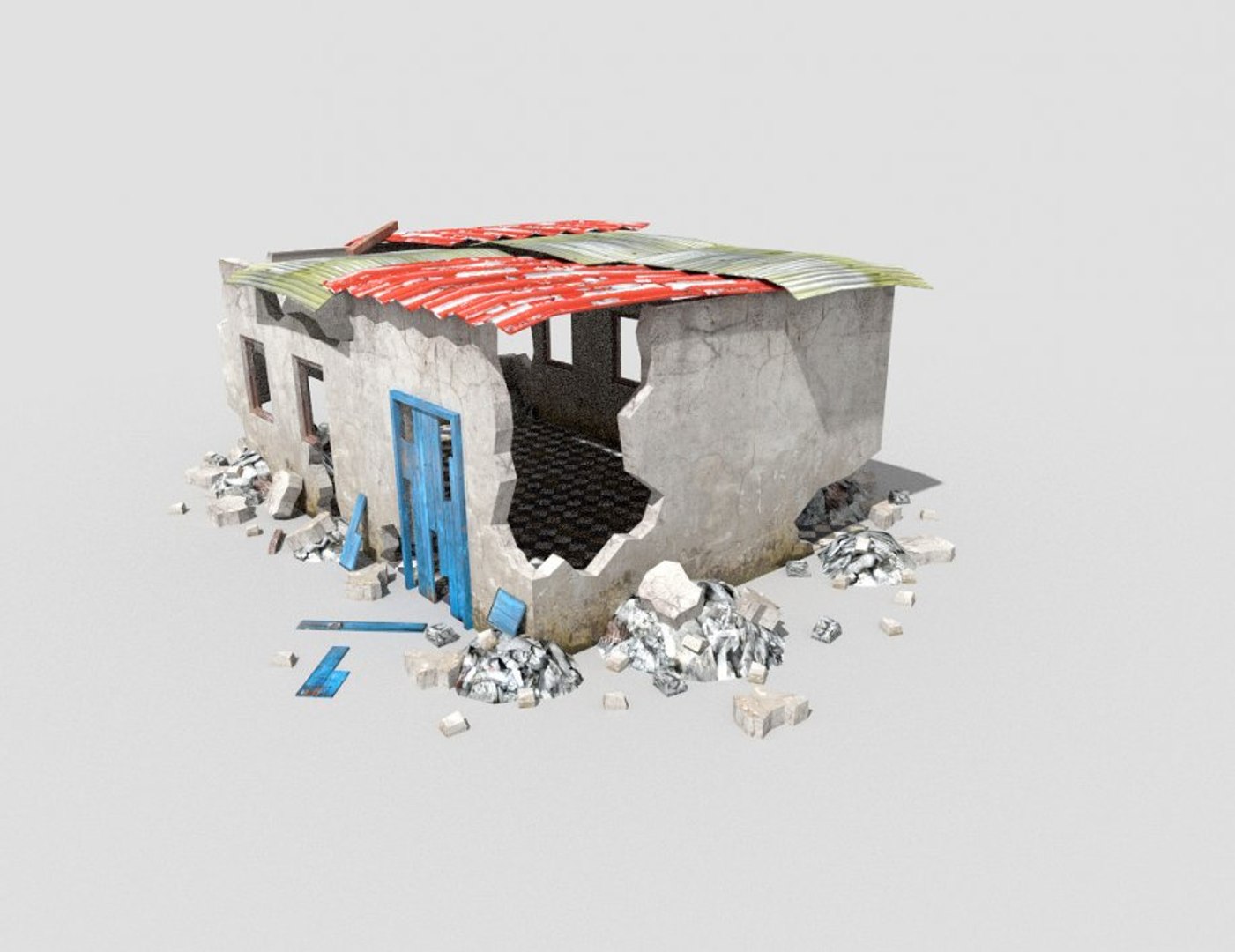 3d Model Of Destroyed Building