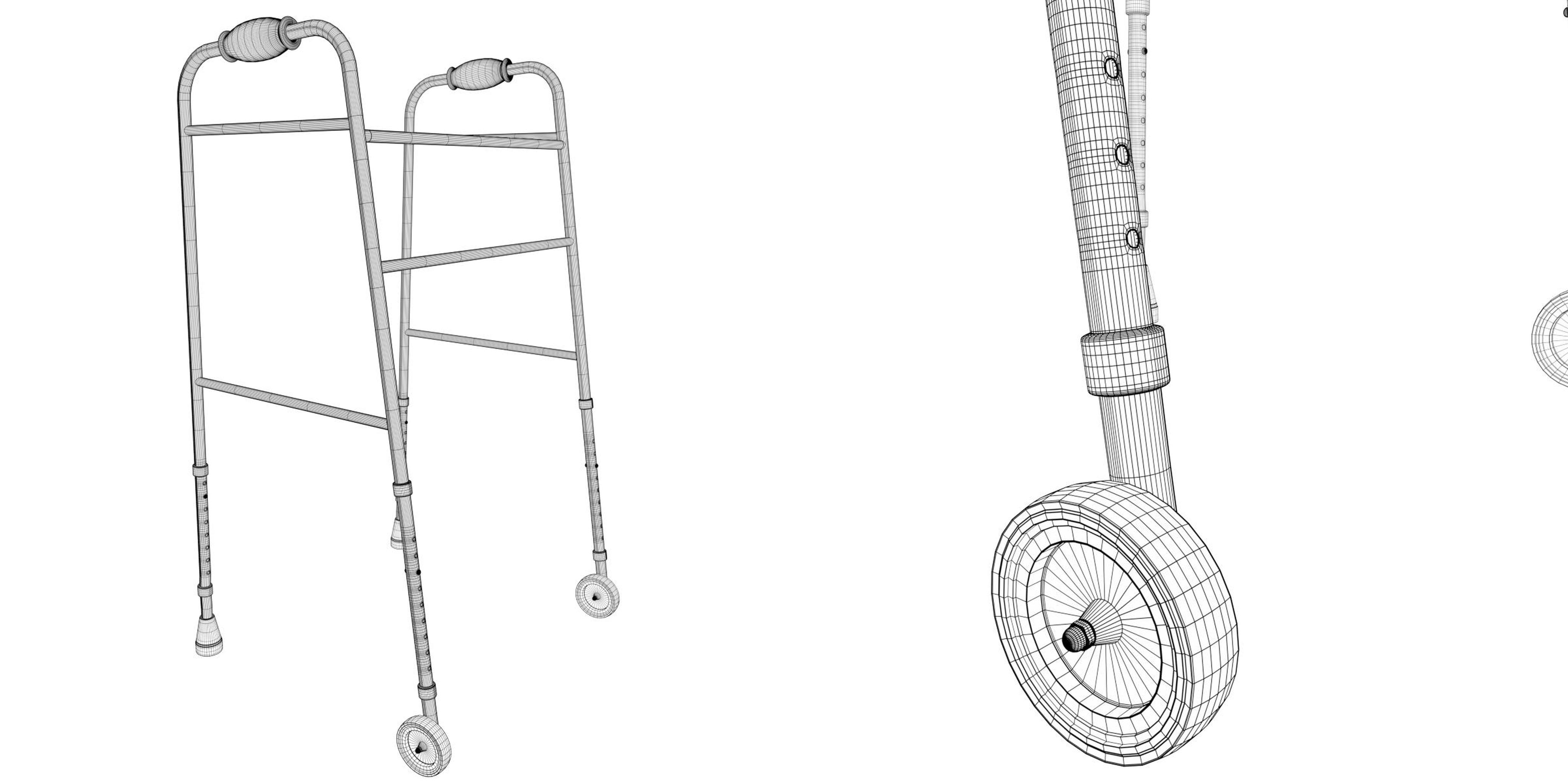 Front-wheeled walker model - TurboSquid 1396626