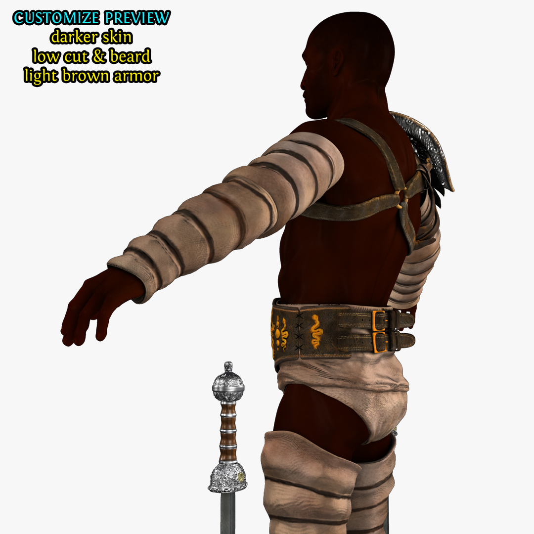 roman gladiator armor set 3d obj