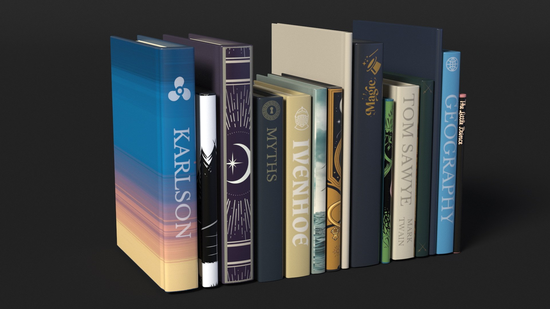 3D Books For Shelf - TurboSquid 2320328