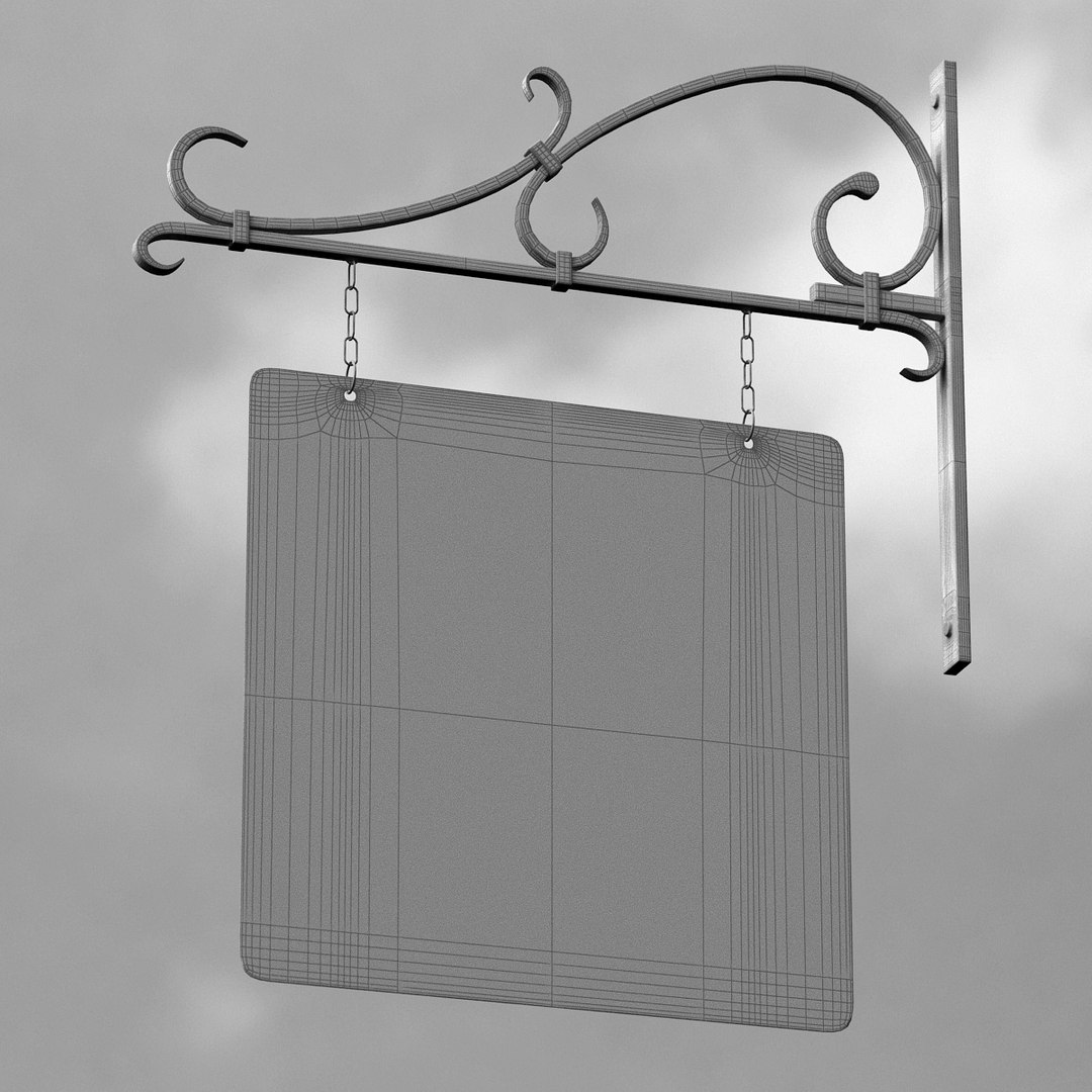 hanging sign 3d 3ds