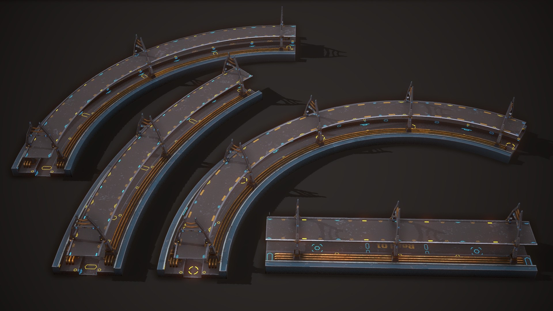 3D Model Sci-fi Platform Road - TurboSquid 1668385