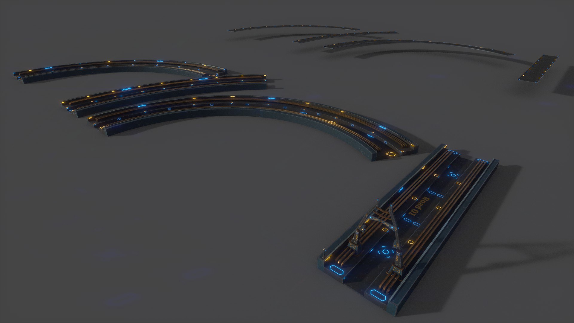 3D Model Sci-fi Platform Road - TurboSquid 1668385