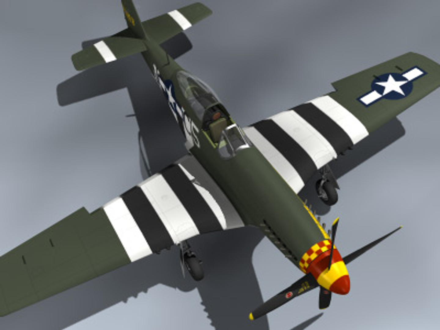 p-51d mustang frenesi 3d max