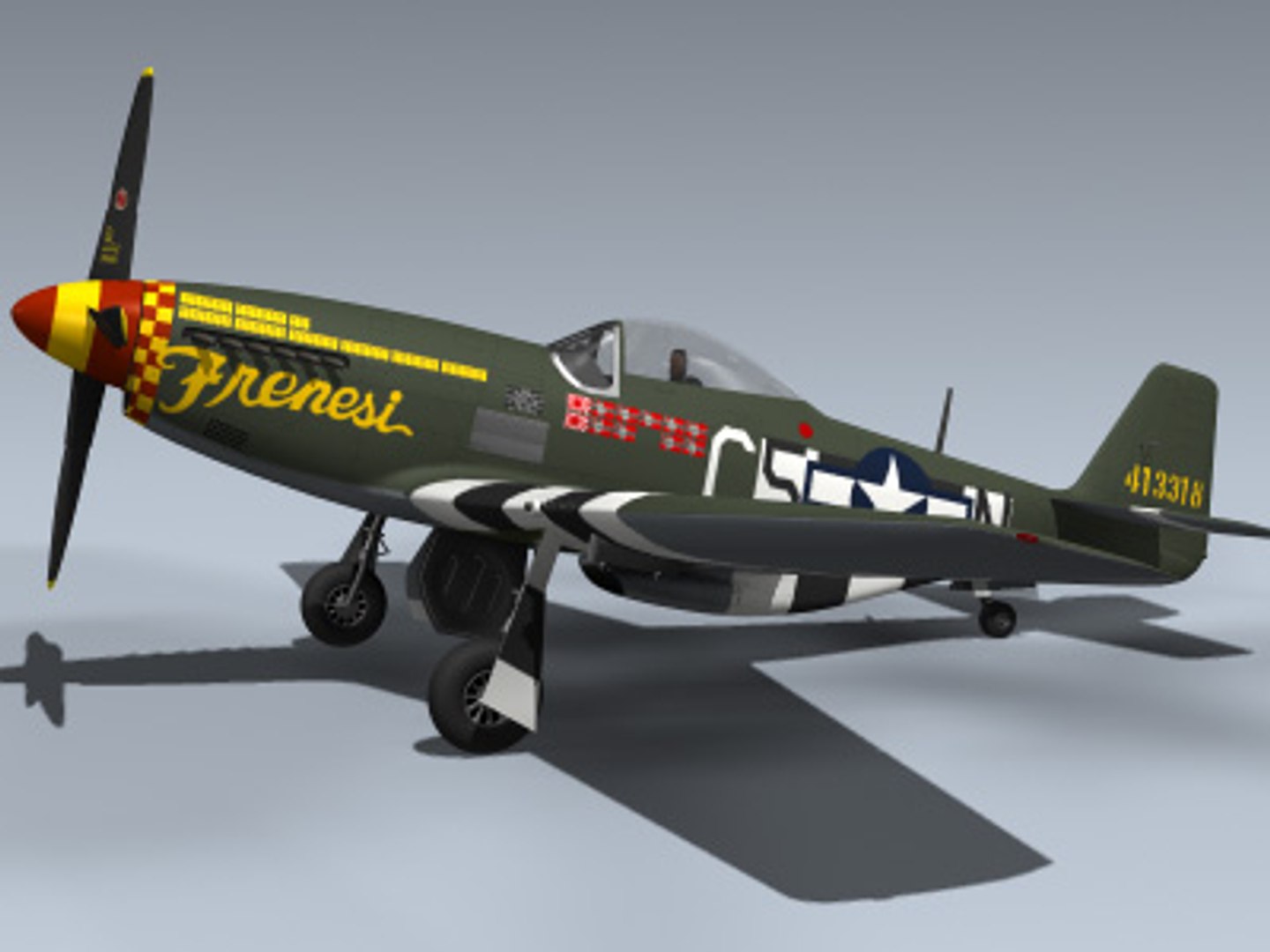 P-51d Mustang Frenesi 3d Max