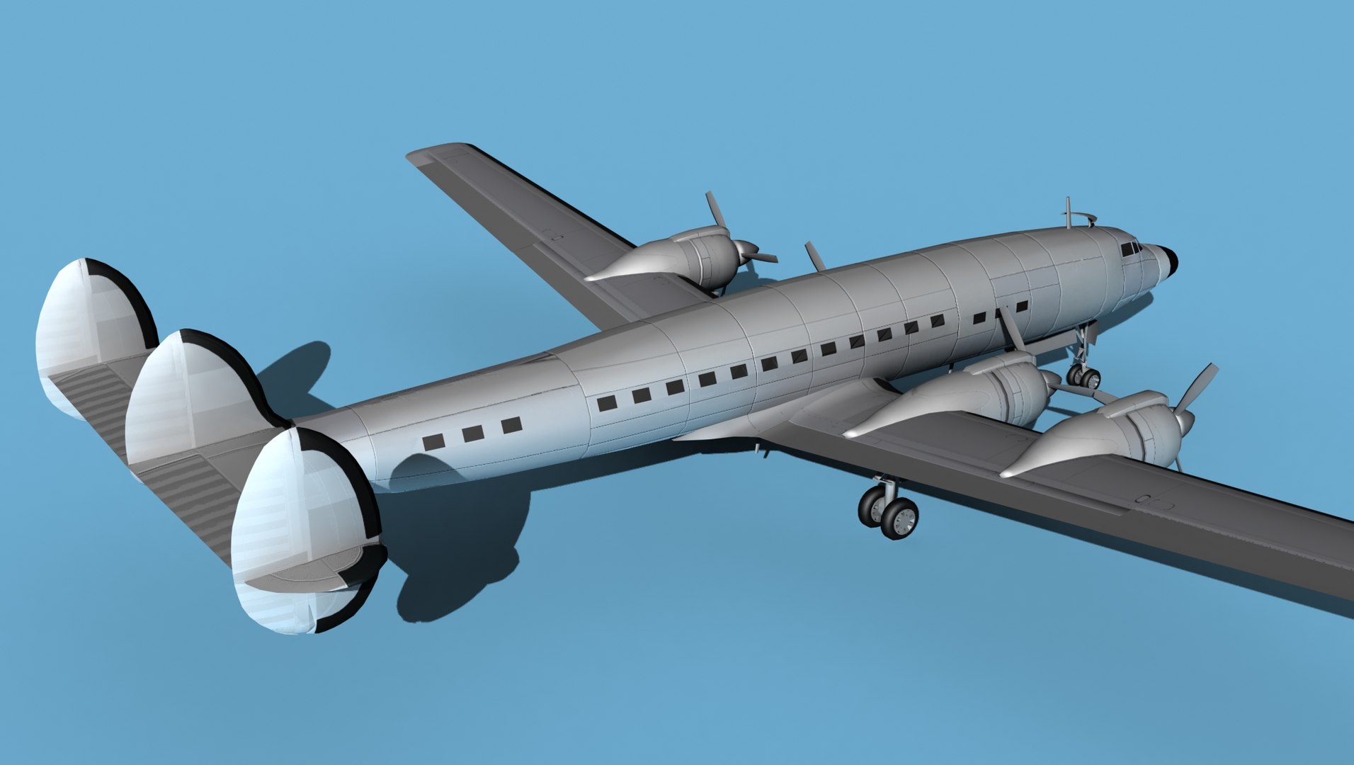 3D Lockheed L1649 Star Liner V00 Bare Metal - TurboSquid 1921225