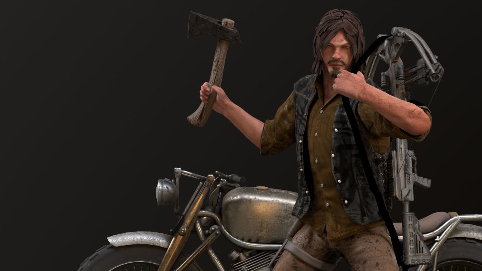 3D Daryl Dixon Renderable PBR Game Ready Model - TurboSquid 2148810