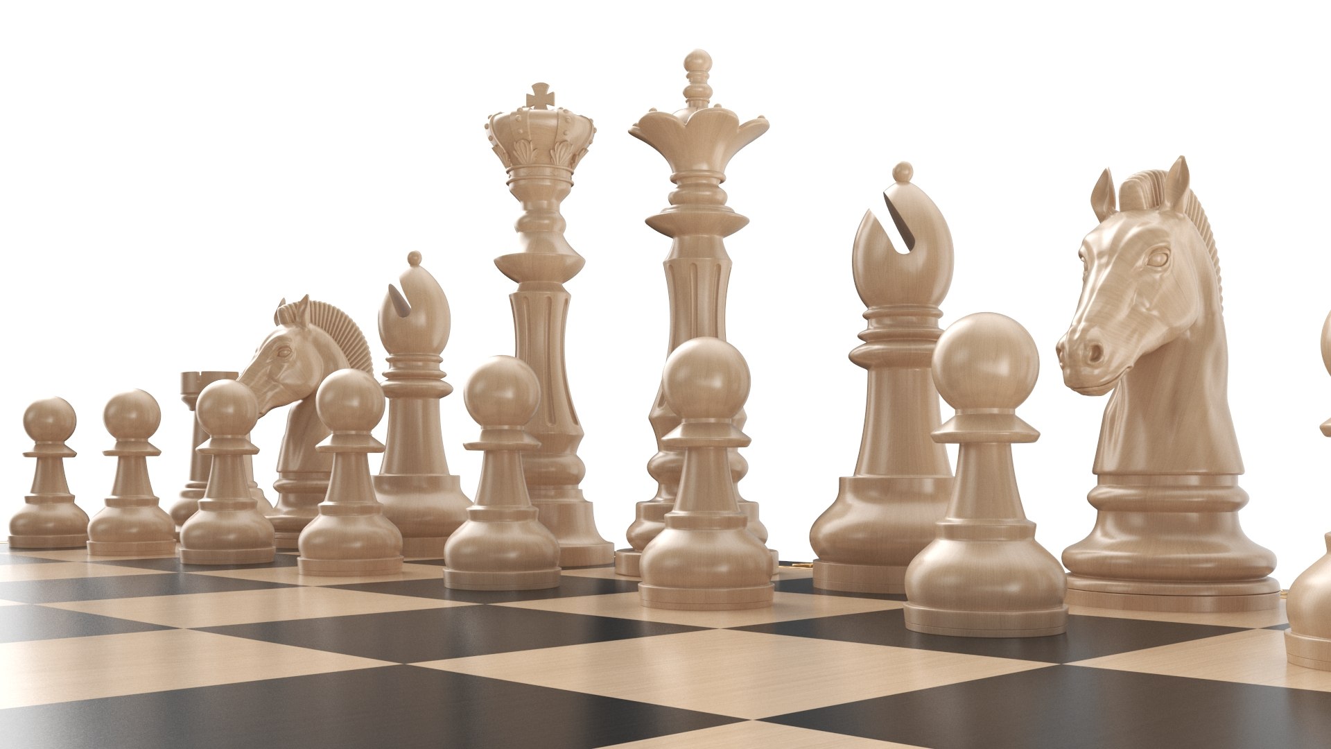 3D Model Detailed Full Chessboard - TurboSquid 2270858