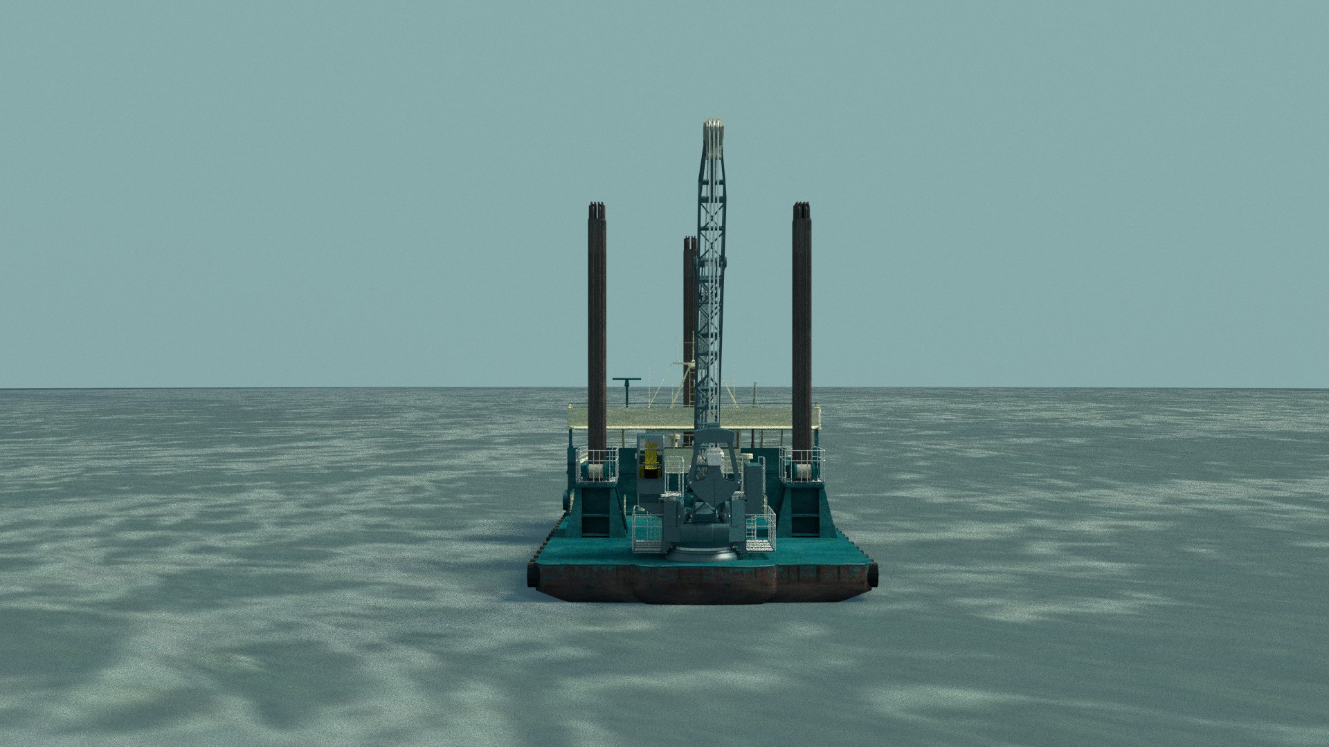 Dredger Barge 3d Model