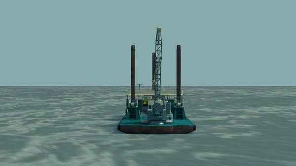 dredger barge 3d model