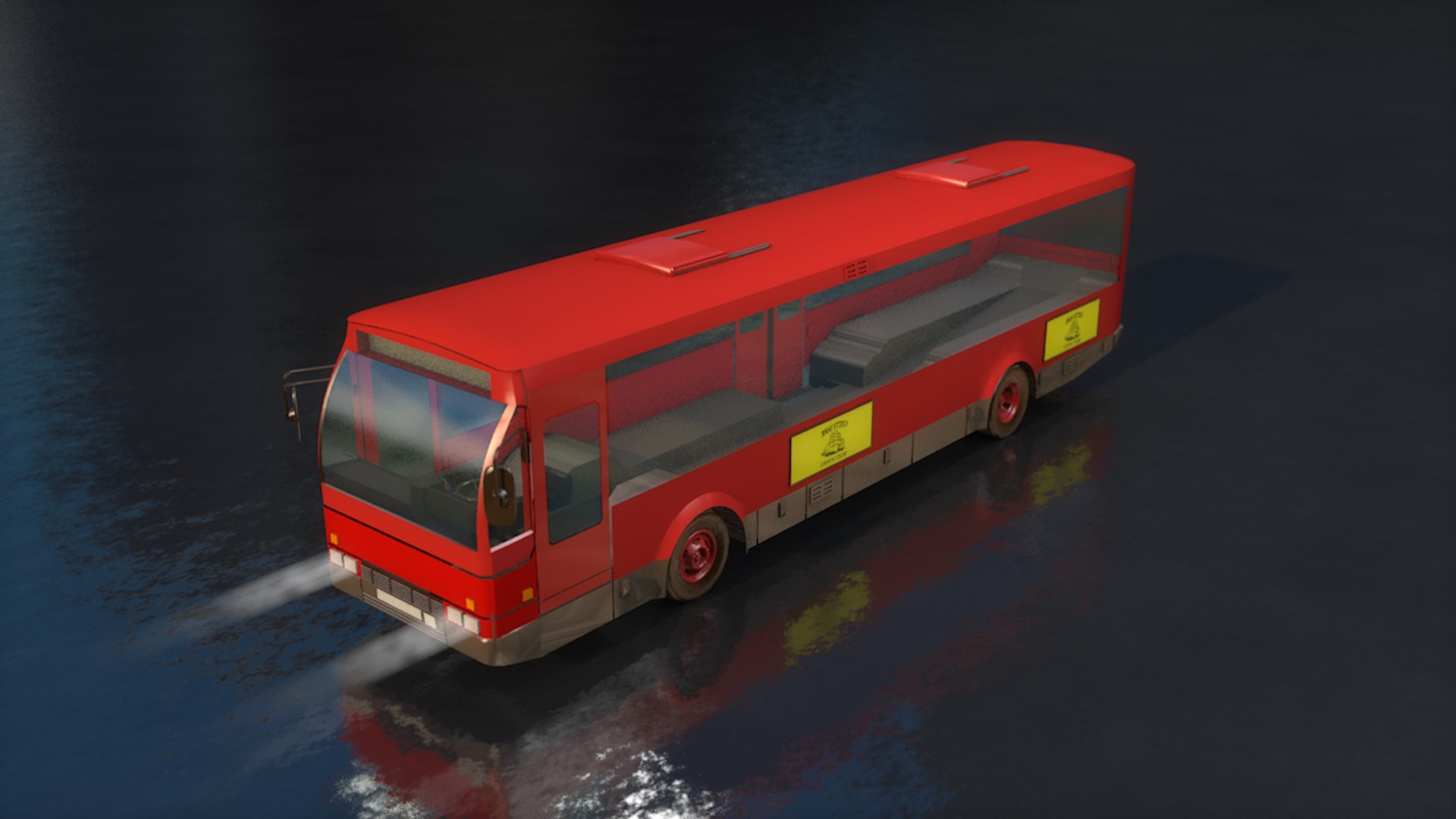 3D Model Emt Red Bus - TurboSquid 1472860