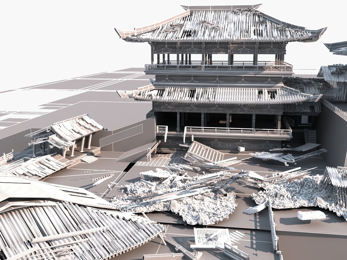 3D Abandoned Imperial Palace Model - TurboSquid 2057417
