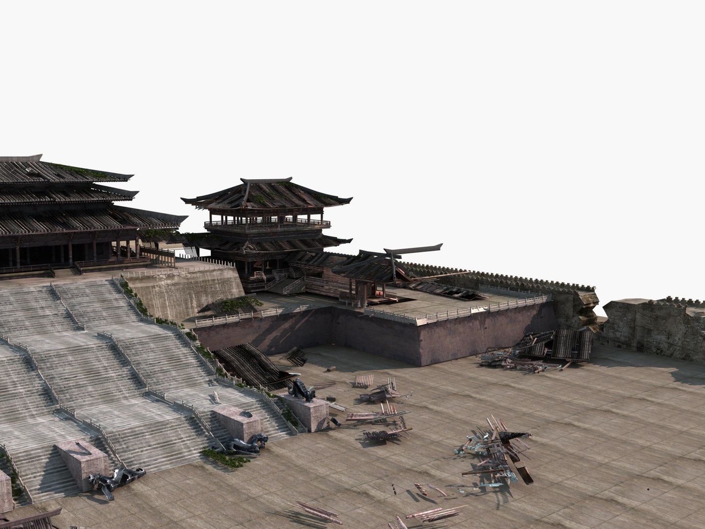 3D Abandoned Imperial Palace Model - TurboSquid 2057417