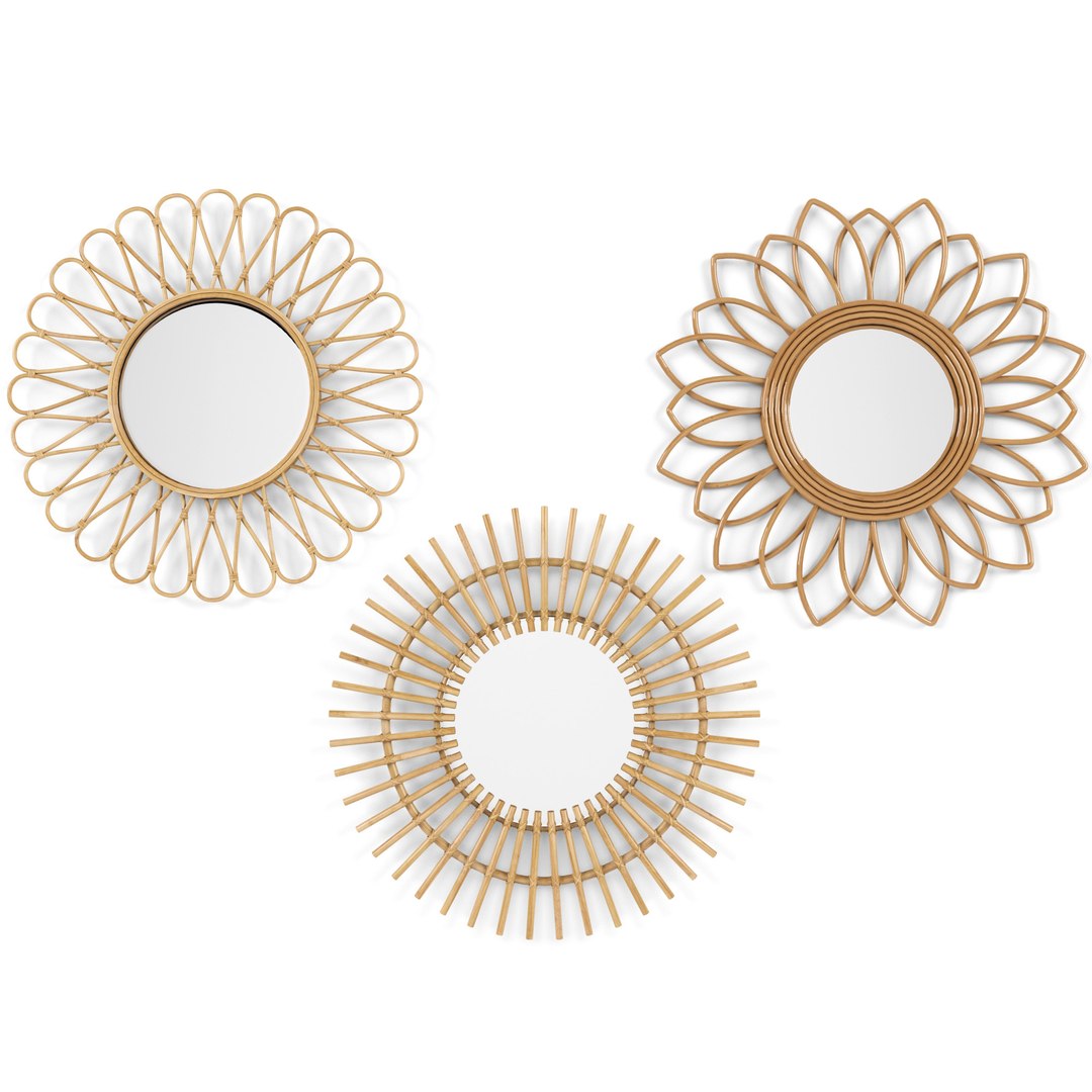 Mirror Rattan Set 1 Model - TurboSquid 1609565