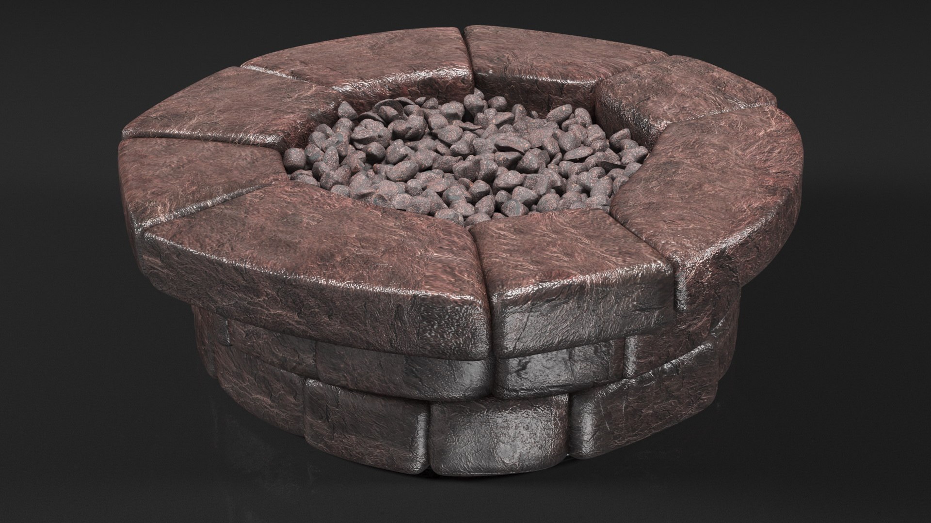 3D Round Stone Fire Pit Table - TurboSquid 1914521