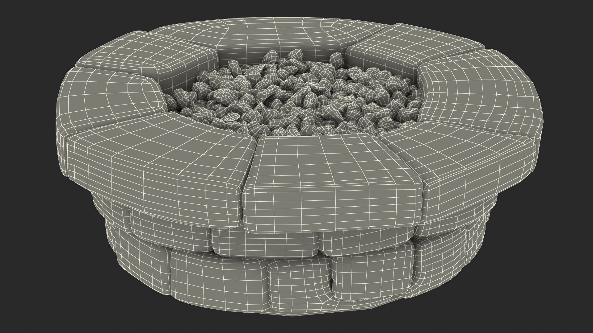 3D Round Stone Fire Pit Table - TurboSquid 1914521