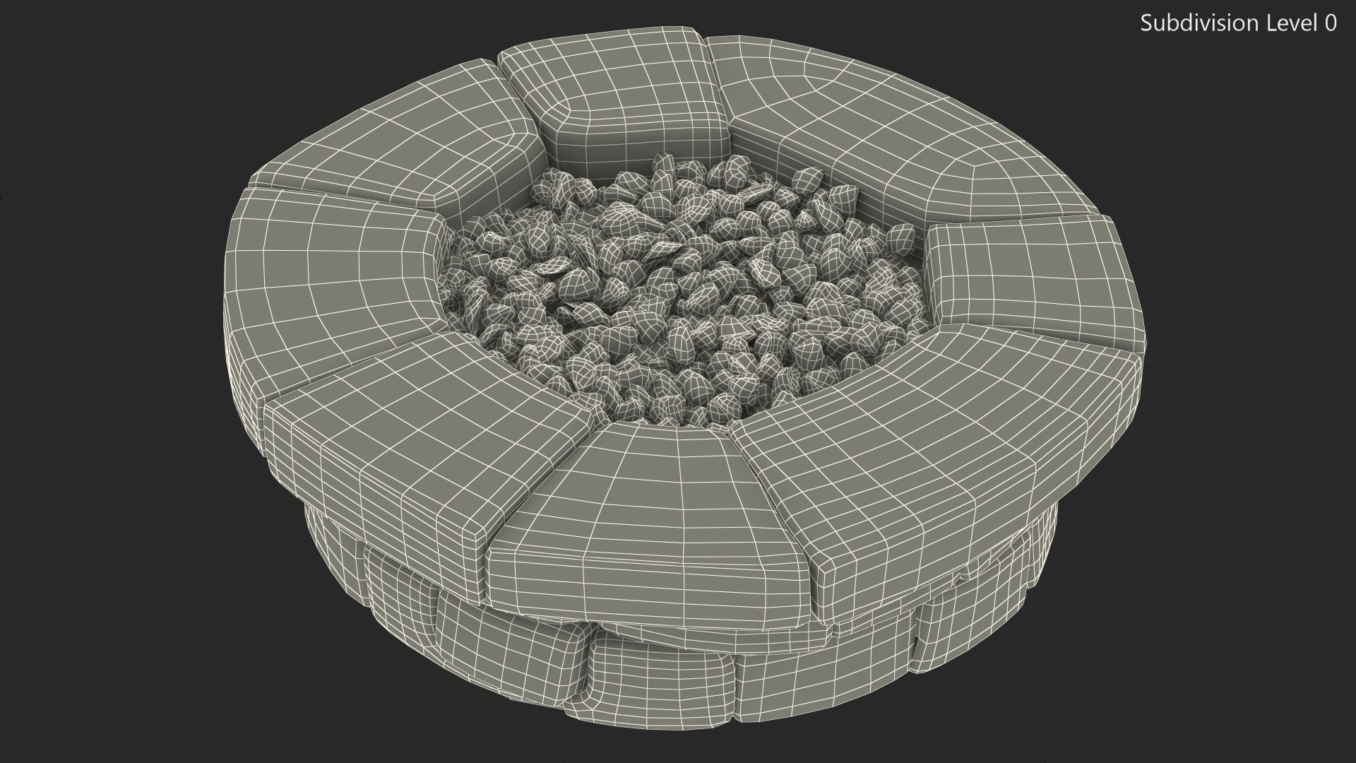 3D Round Stone Fire Pit Table - TurboSquid 1914521