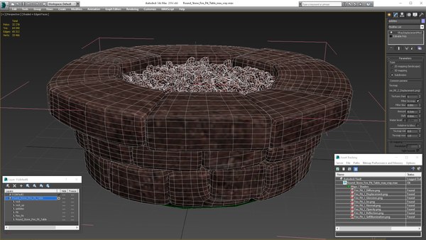 3D Round Stone Fire Pit Table - TurboSquid 1914521